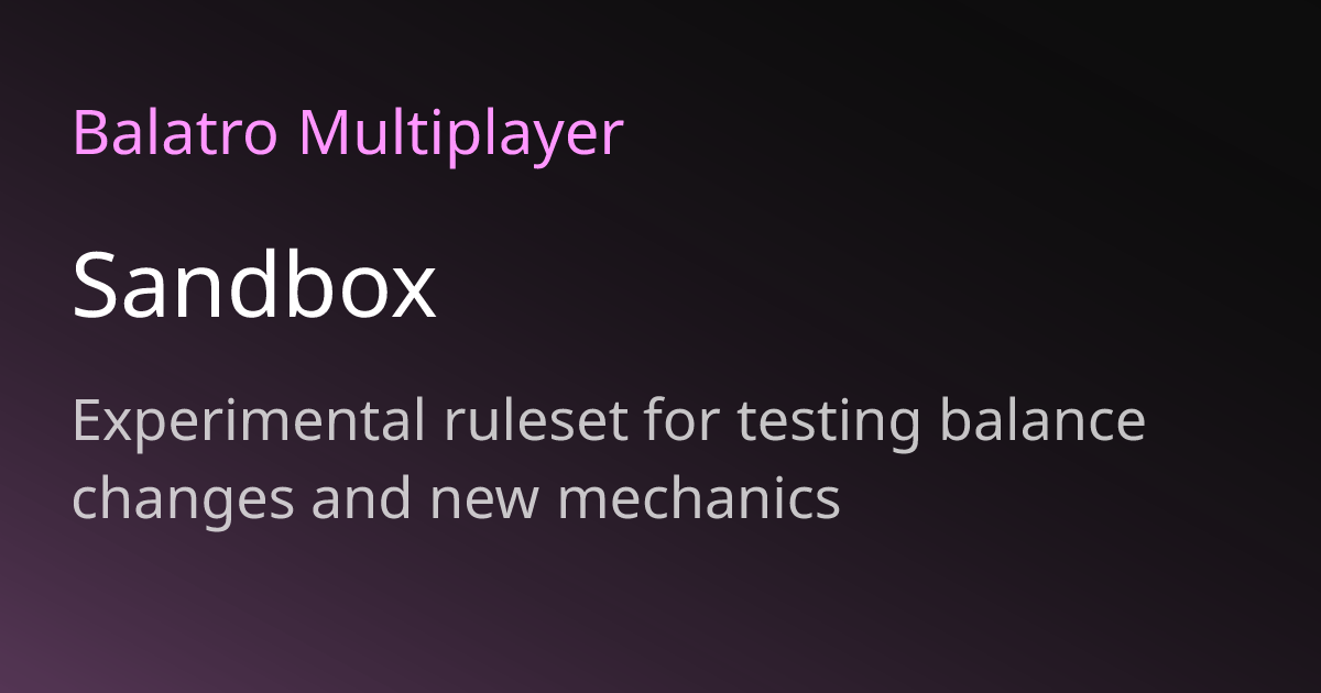 Sandbox | Balatro Multiplayer